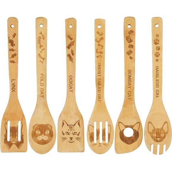 Kitchen | New Set Of Cats Bamboo Wooden Spoons | Poshmark
